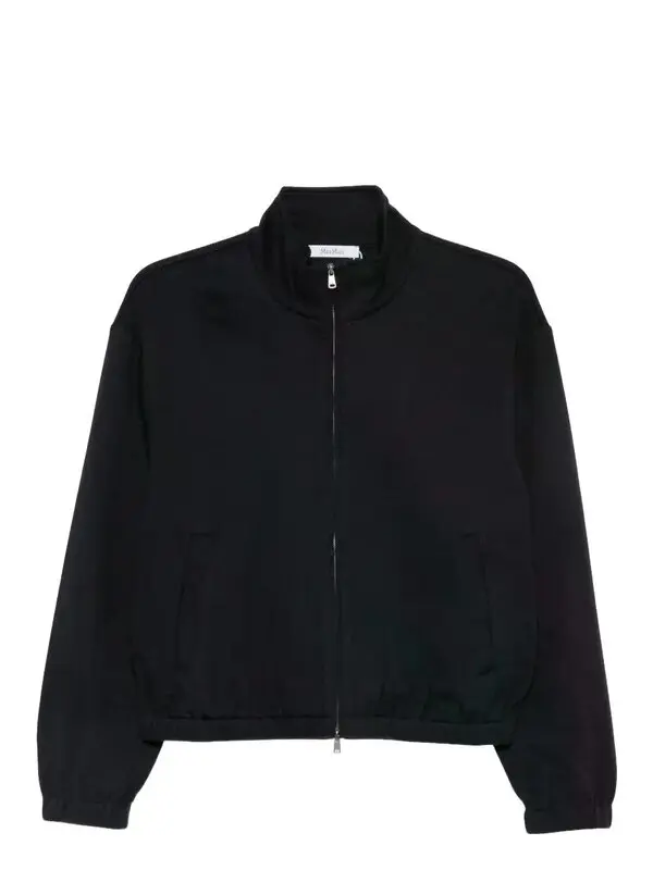 Max Mara Zip-up Jersey Jacket - Blue