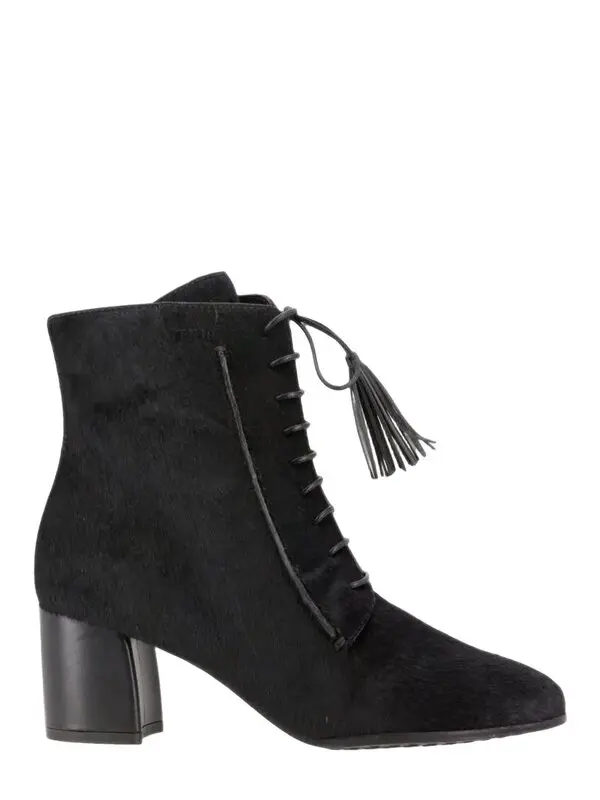 TOD'S Lace-up Tassel Ankle Boots - Black