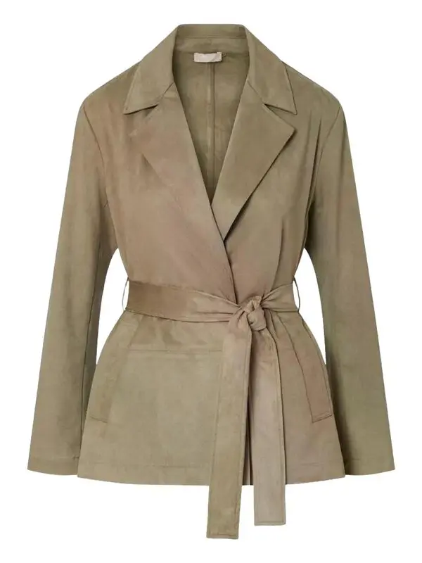 Liu Jo Faux Suede Belted Jacket - Neutrals