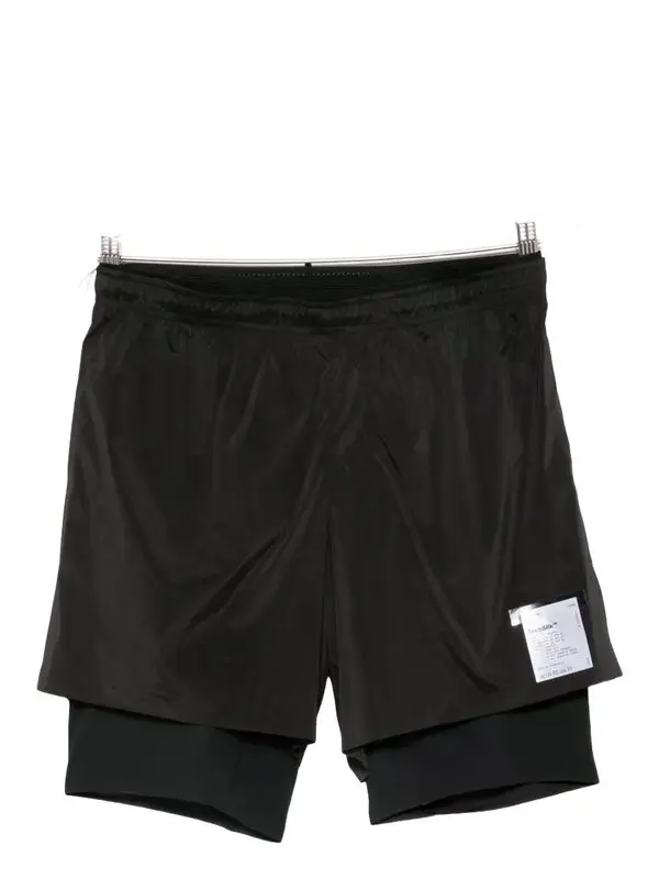 Satisfy Layered Logo-print Shorts - Black