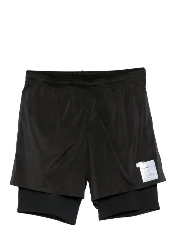 Satisfy Layered Logo-print Shorts - Black