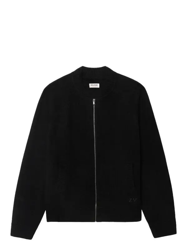 Zadig&Voltaire Gweno Wool And Cashmere Blend Bomber Cardigan - Black