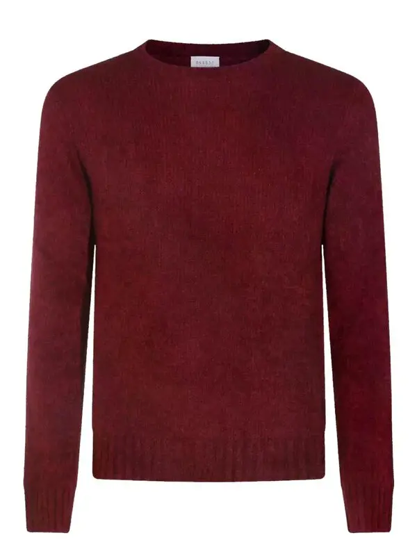04651 / A TRIP IN A BAG Crew-neck Bouclé-knit Sweater - Red