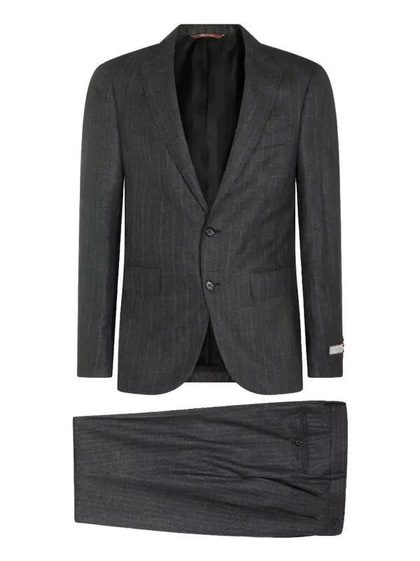 Canali Pinstriped Wool Suit - Grey