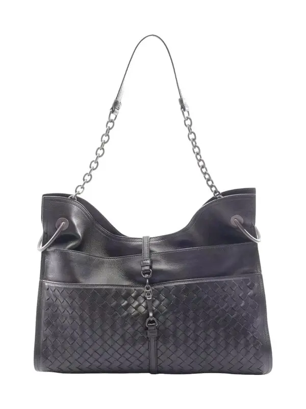 Bottega Veneta Intrecciato Shoulder Bag - Black
