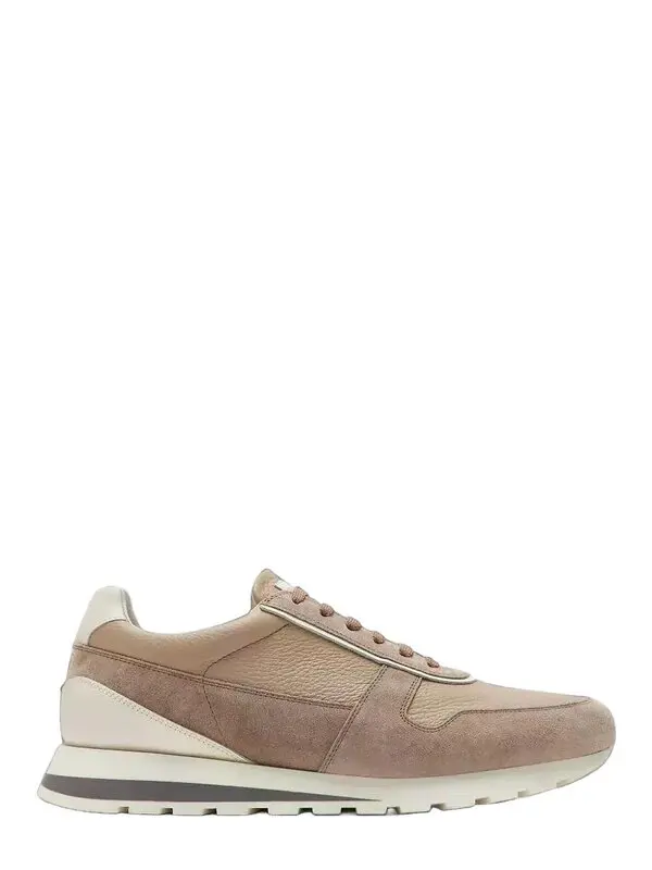 Brunello Cucinelli Suede And Calfskin Runners - Neutrals