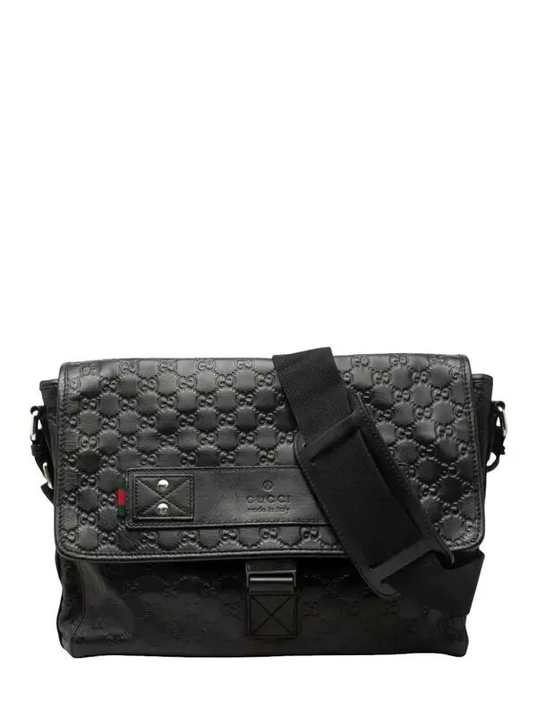 Gucci Embossed Leather Crossbody Bag - Black