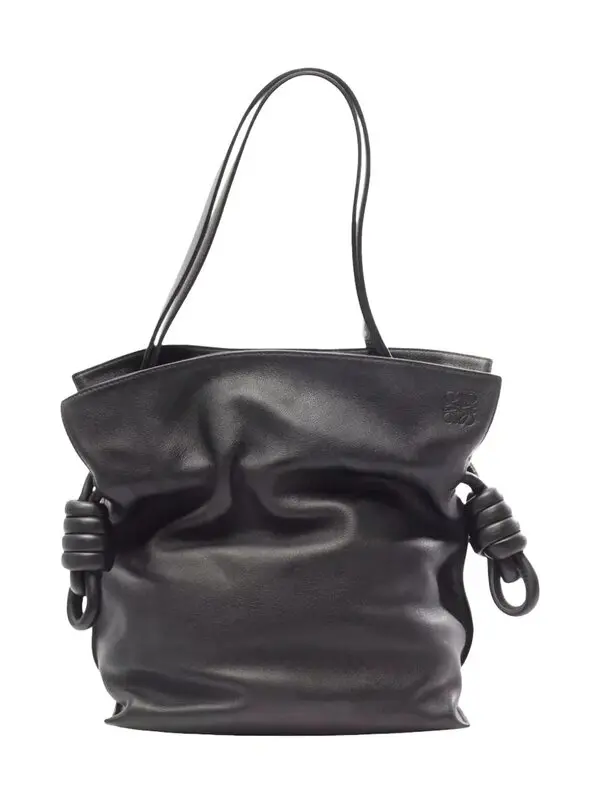 Loewe Flamenco Knot Leather Tote Bag - Black