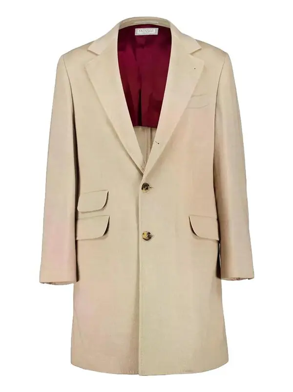 Brunello Cucinelli Single-breasted Virgin Wool Coat - Neutrals
