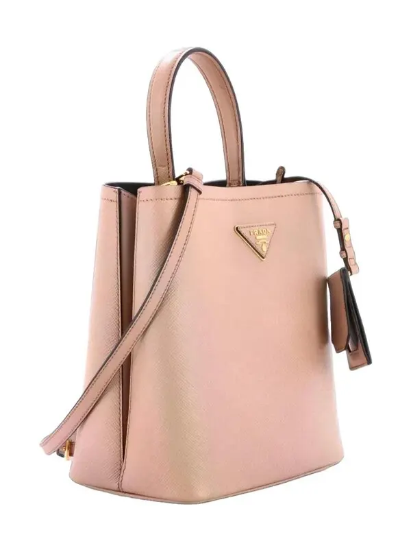 Prada Saffiano Leather Medium Bucket Bag - Neutrals