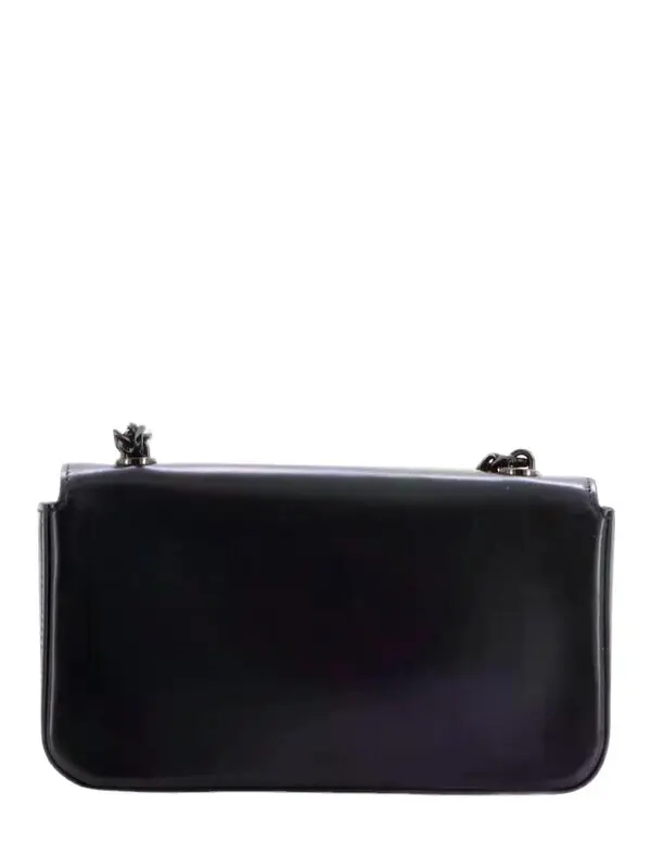 Celine Triomphe Chain Leather Small Shoulder Bag - Black