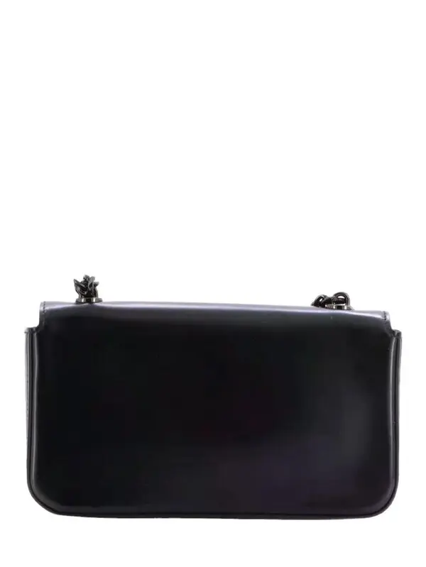 Celine Triomphe Chain Leather Small Shoulder Bag - Black