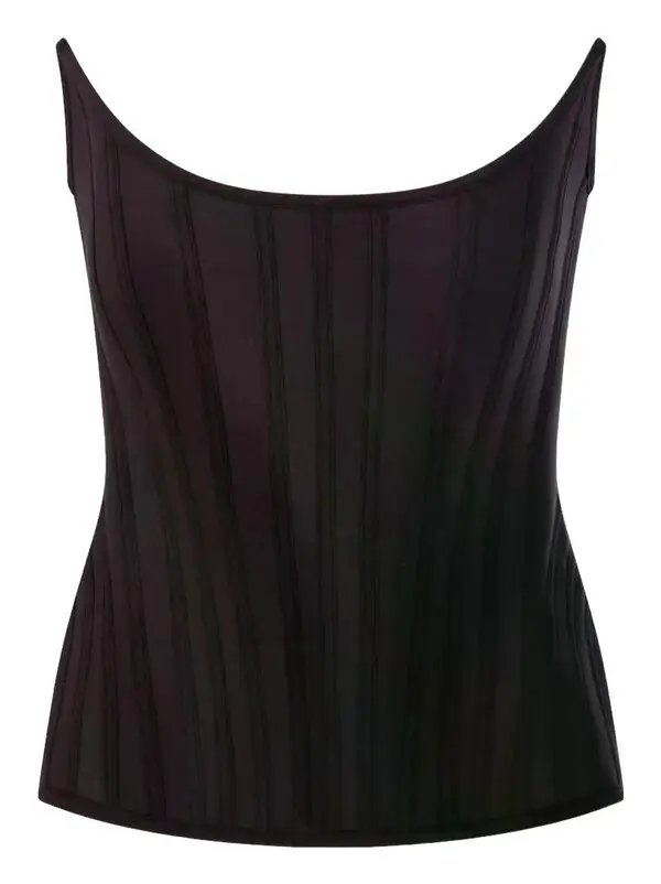 Giuseppe Di Morabito Ribbed Corset Top - Brown