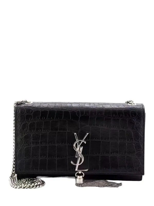 Saint Laurent Monogram Leather Crossbody Bag - Black
