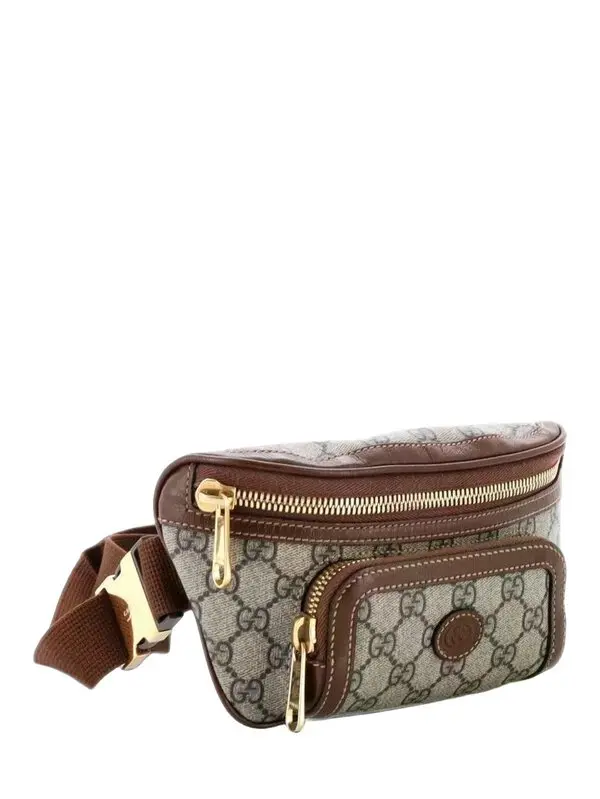 Gucci Interlocking G Patch Gg Coated Canvas Belt Bag - Brown