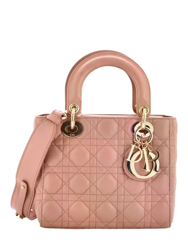 Dior Lady Lambskin Quilted Crossbody Bag - Pink