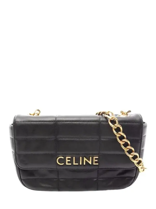 Celine Matelassé Chain Shoulder Bag - Black