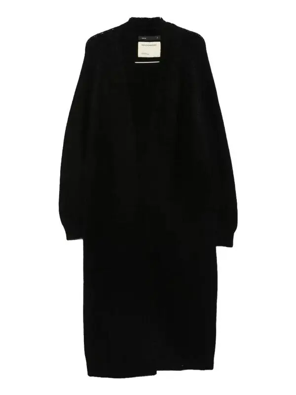 Frenckenberger Ribbed-knit Long-line Cardigan - Black