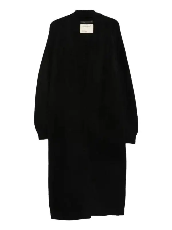 Frenckenberger Ribbed-knit Long-line Cardigan - Black