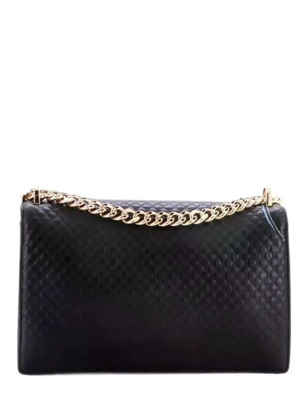 Dior Diorama Flap Bag Patch Embellished Leather Medium Shoulder Bag - Black