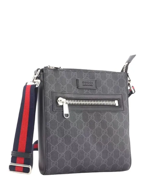 Gucci Gg Coated Canvas Messenger Bag - Black