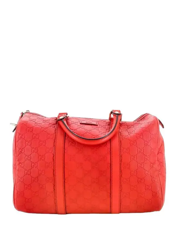 Gucci Joy Boston Bag Embossed Leather Medium Handbag - Red