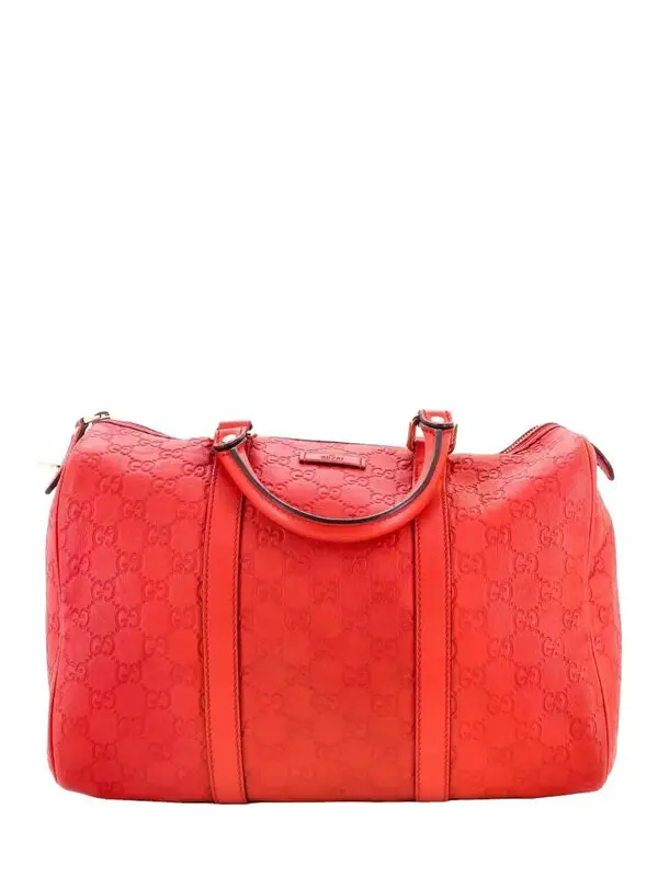 Gucci Joy Boston Bag Embossed Leather Medium Handbag - Red