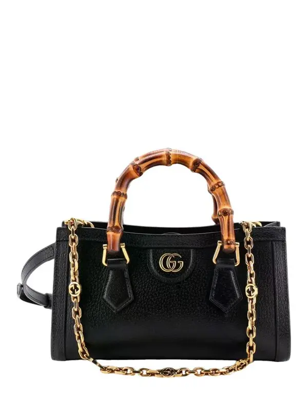 Gucci Diana Nm Convertible Leather Small Shoulder Bag - Black