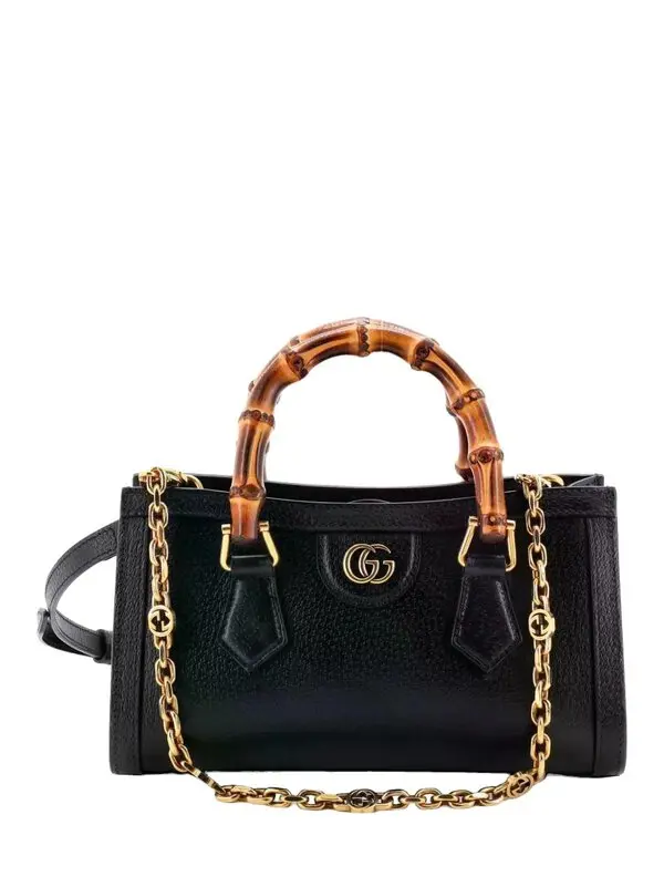 Gucci Diana Nm Convertible Leather Small Shoulder Bag - Black