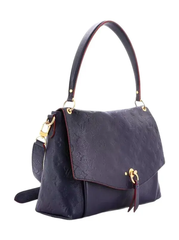 LOUIS VUITTON Blanche Monogram Empreinte Leather Mm Satchel - Blue