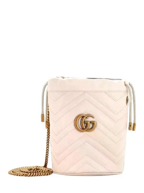 Gucci Gg Marmont Matelasse Leather Mini Bucket Bag - Neutrals