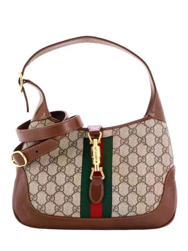 Gucci Jackie 1961 Gg Coated Canvas Small Hobo Bag - Brown