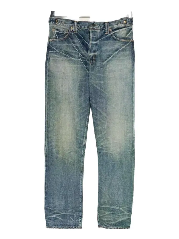 Mastercraft Union Faded Whiskered Jeans - Blue