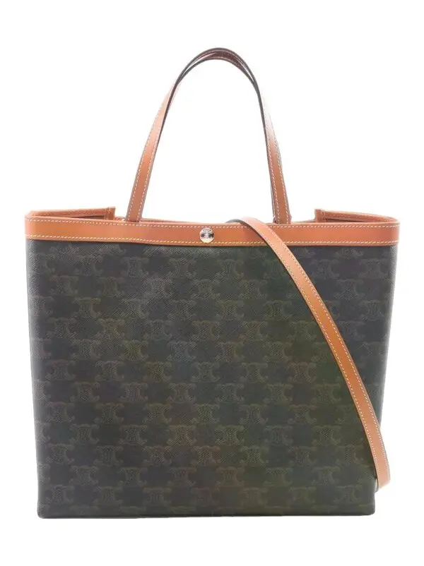 Celine Triomphe Canvas Two-way Tote Bag - Black