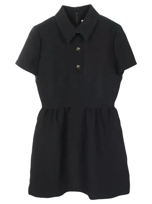 Dior Logo Button Mini Dress - Black