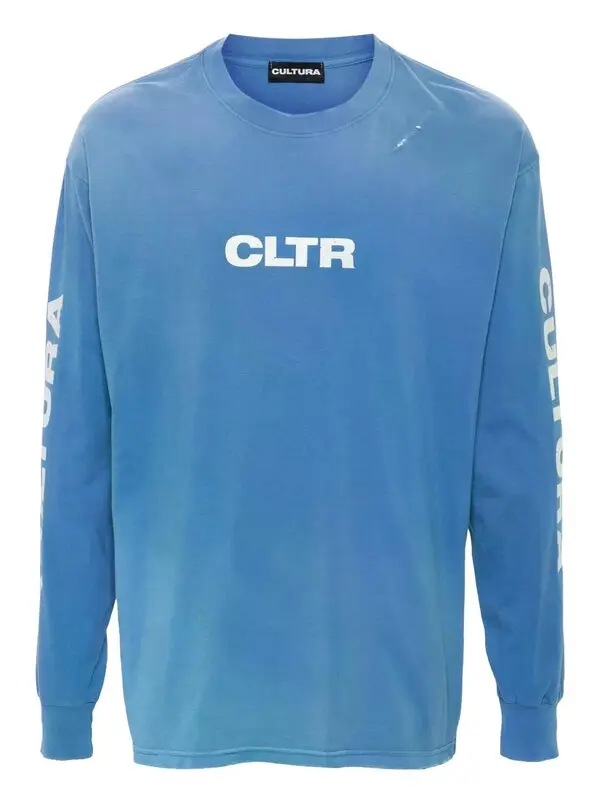 CULTURA Logo-print Cotton T-shirt - Blue