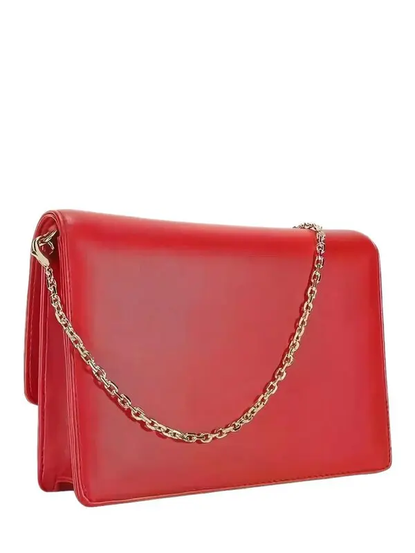 Moschino Logo-plaque Chain-link Clutch Bag - Red
