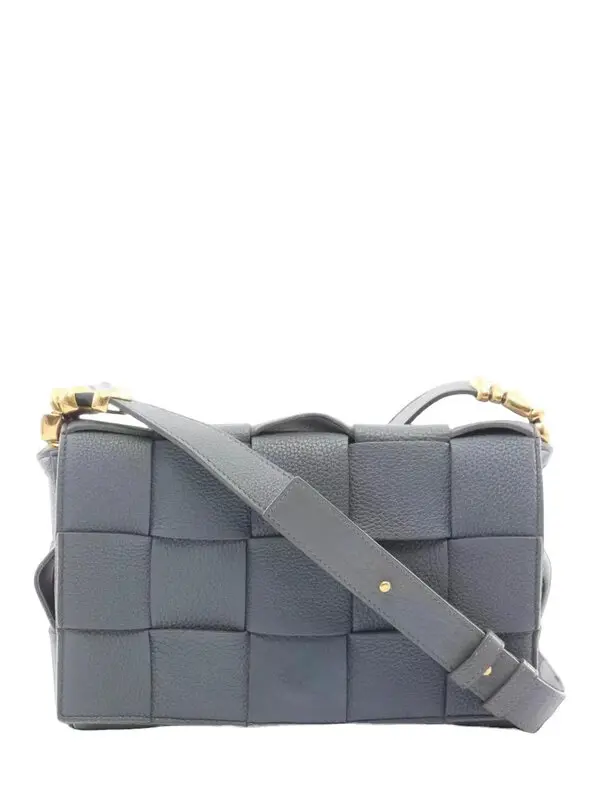 Bottega Veneta Cassette Intrecciato Shoulder Bag - Grey