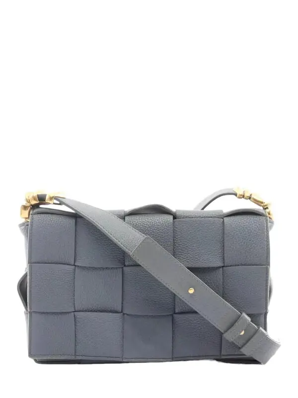 Bottega Veneta Cassette Intrecciato Shoulder Bag - Grey