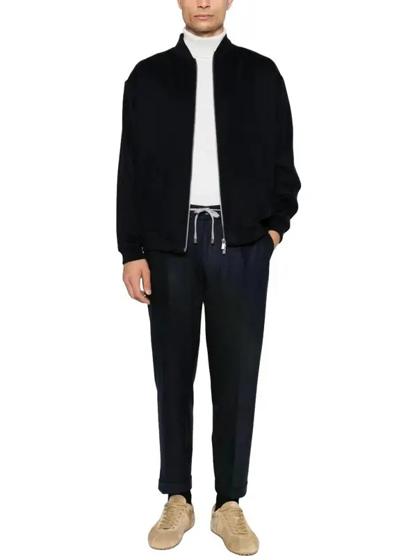 ARTE ANTWERP Roma Drawstring Wool Trousers - Blue