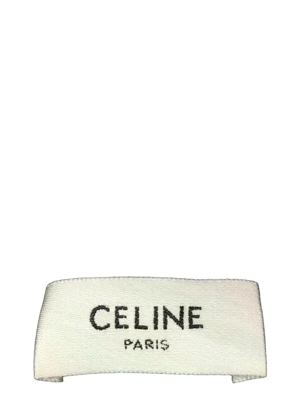 Celine Cotton Logo Zip-up Hoodie - Black