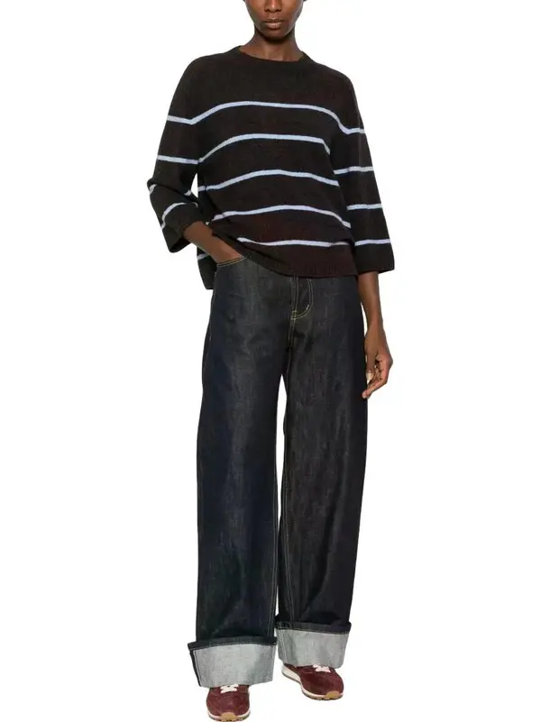 YERSE Striped Sweater - Brown