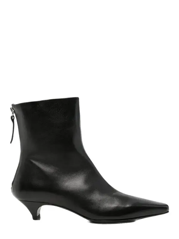 HALMANERA Leather Ankle Boots - Black