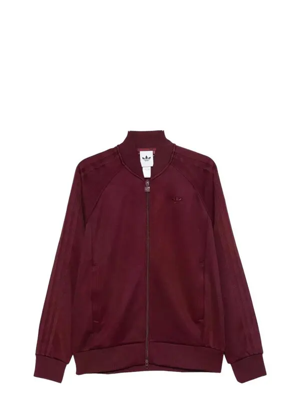 Adidas Logo-embroidered Zip-up Sweater - Red