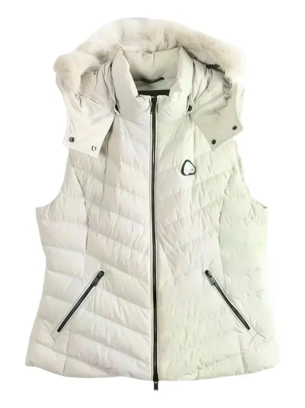 Moose Knuckles Fur-trim Quilted Gilet - Neutrals