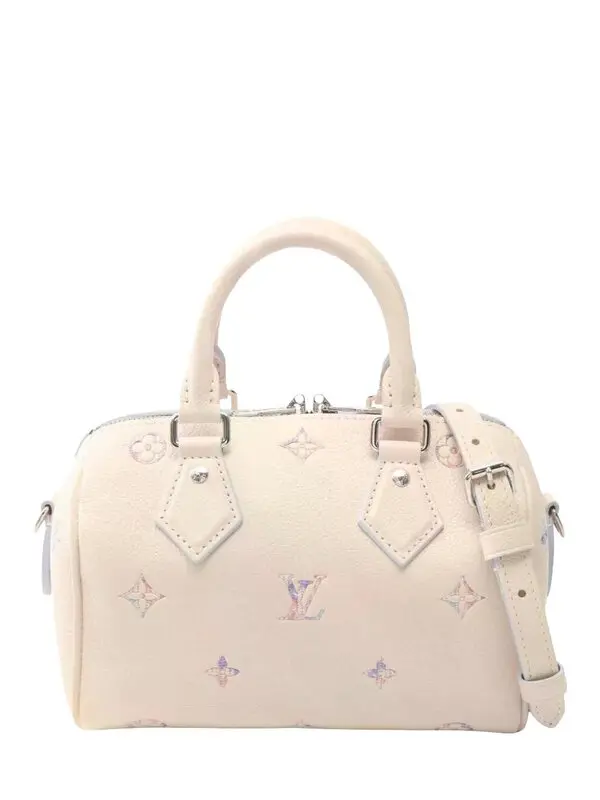 LOUIS VUITTON Monogram Empreinte Speedy Bandouliere 20 Satchel - Neutrals