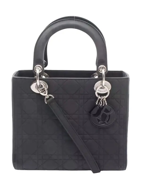 Dior Lambskin Cannage Lady Satchel - Black