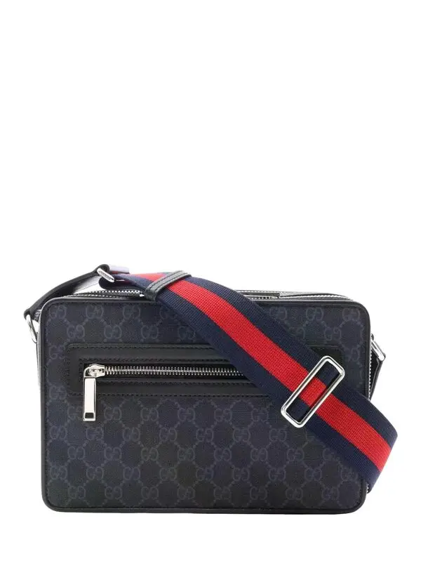 Gucci Gg Supreme Web Crossbody Bag - Black