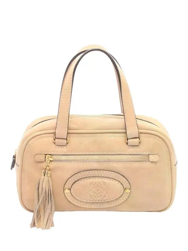 Loewe Mini Anagram Leather Tassel Handbag - Brown