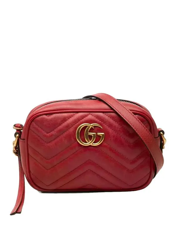 Gucci Gg Marmont Matelassé Leather Crossbody Bag - Red